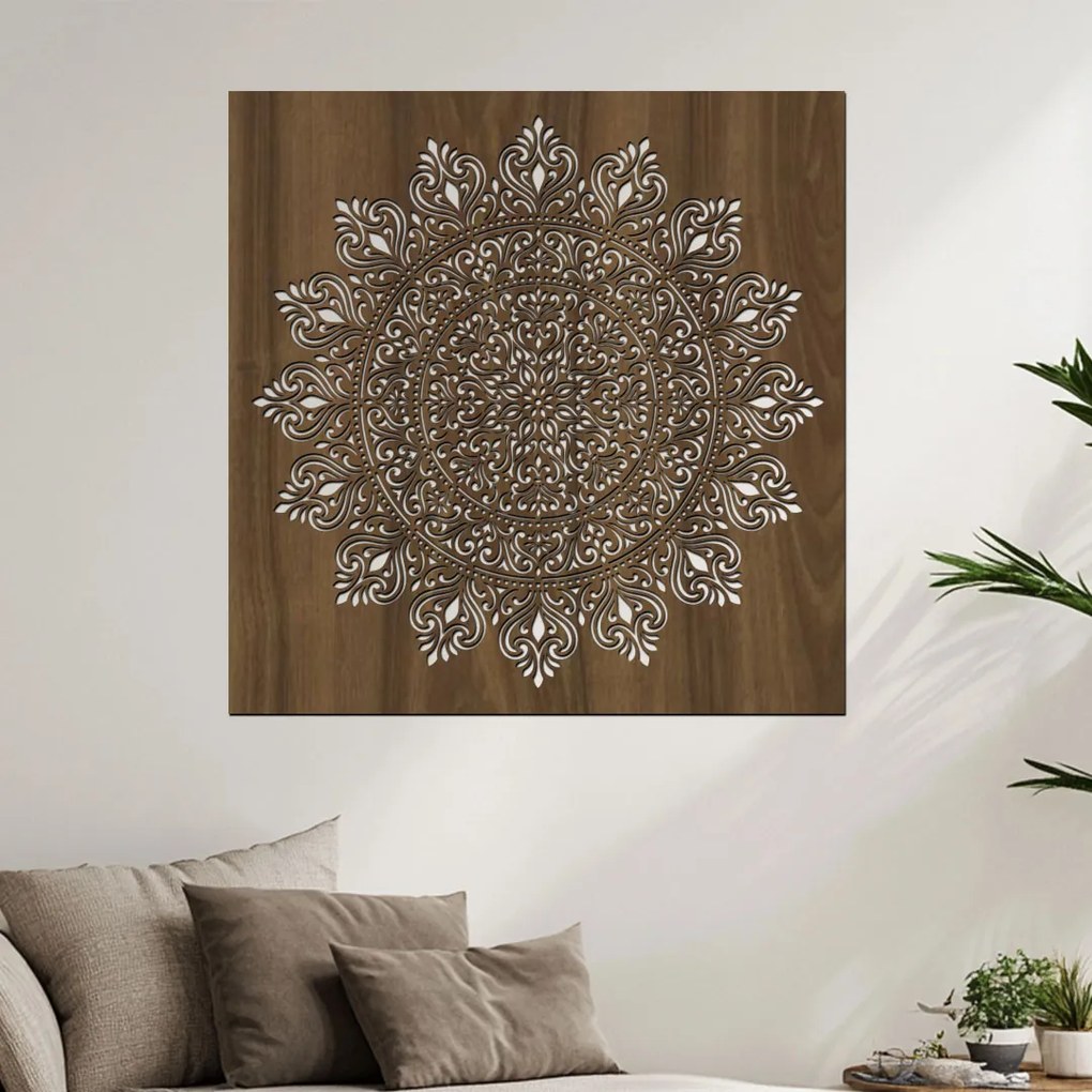 dřevo života Dřevěná mandala Propojení Zvolte rozměr (cm): 40x40, Zvolte barvu dekoru: Černá