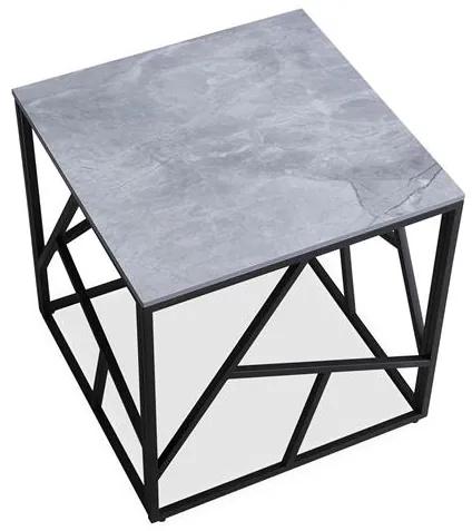 HALMAR UNIVERSE 2 konferenční stolek čtverec šedý mramor