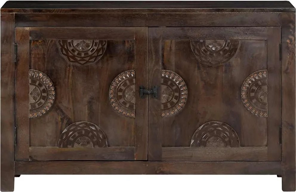 Příborník vyřezávaný design 110 x 35 x 70 cm masivní mangovník 247765