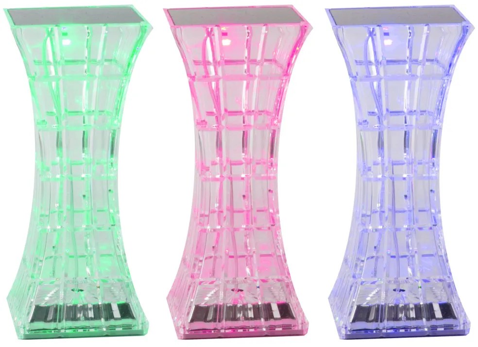 Verk Group Křišťálová stolní lampa vedla rgb usb dálkové ovládání