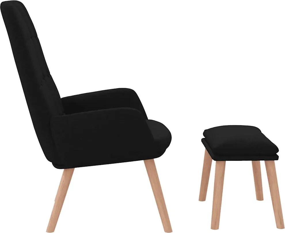 Relaxační křeslo s podnožkou černé textil 3315153