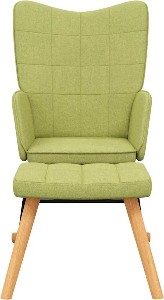 Houpací křeslo se stoličkou zelené textil 328023