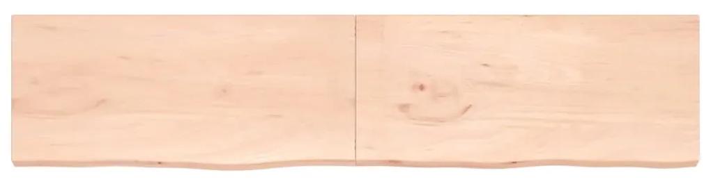 Nástěnná police 220x50x(2-4) cm neošetřené masivní dubové dřevo - Default Title