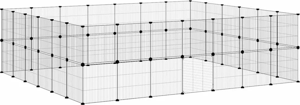 52panelová ohrádka pro zvířata s dvířky černá 245 x 210 x 70 cm ocel 3114047
