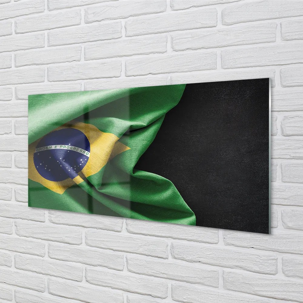 akrylový obraz brazilská vlajka 125x50 cm