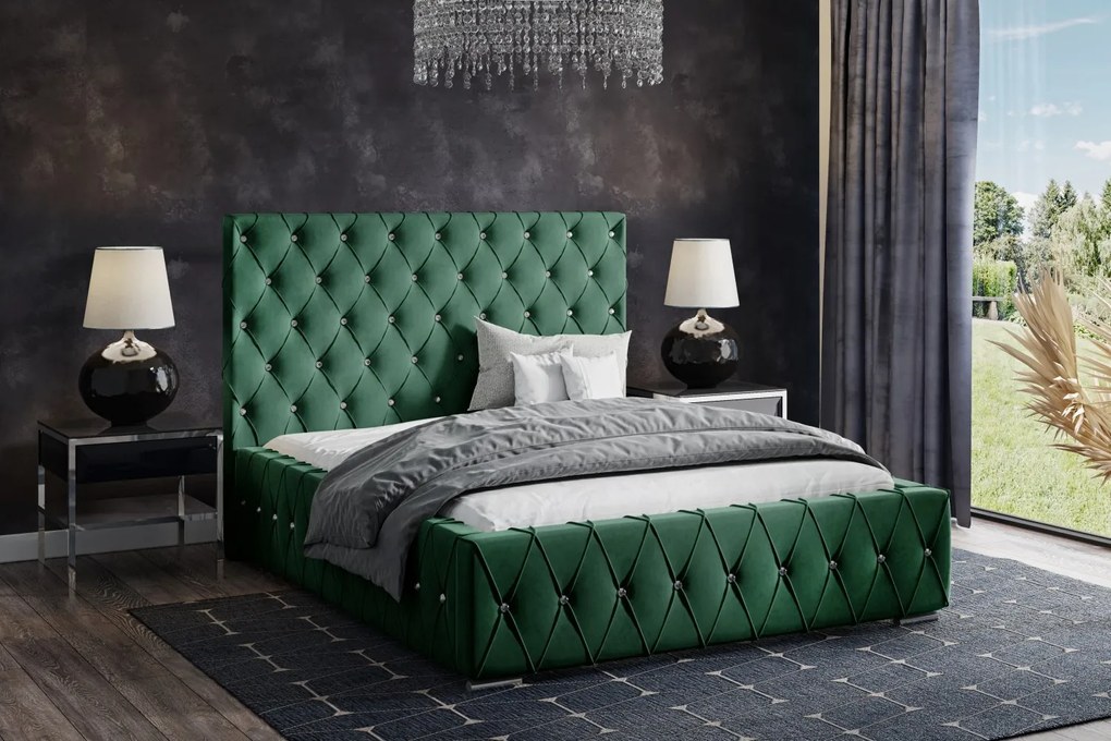 Postel MODEL 06 120x200 zelená - MAGIC VELVET 2225