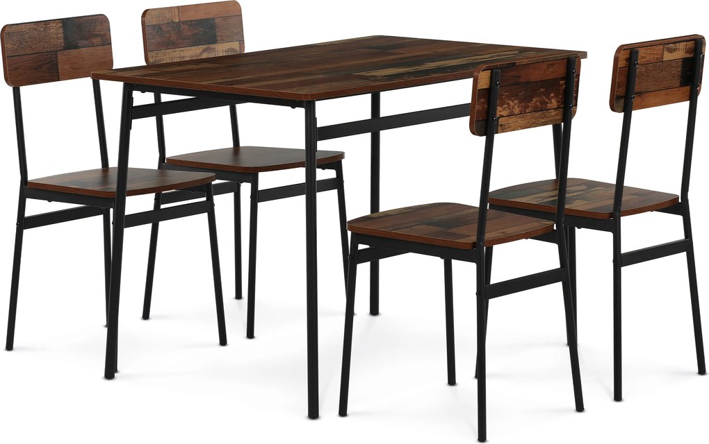Autronic Jídelní set s 4 židlemi AUT-O2155 Odstín: Bílá