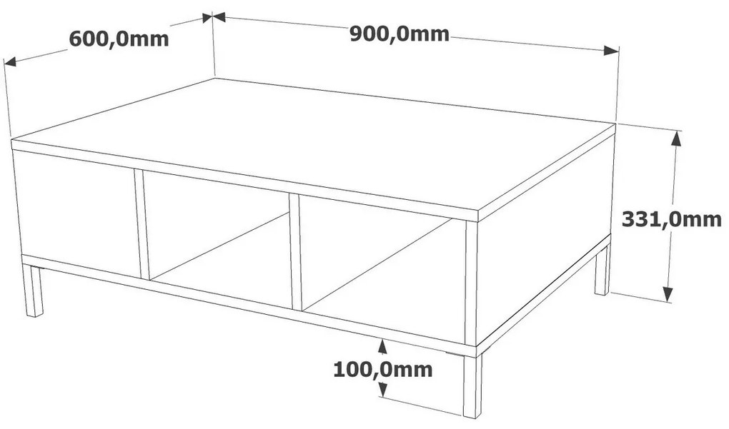 Konferenční stolek Role Anthracite and Atlantic Pine