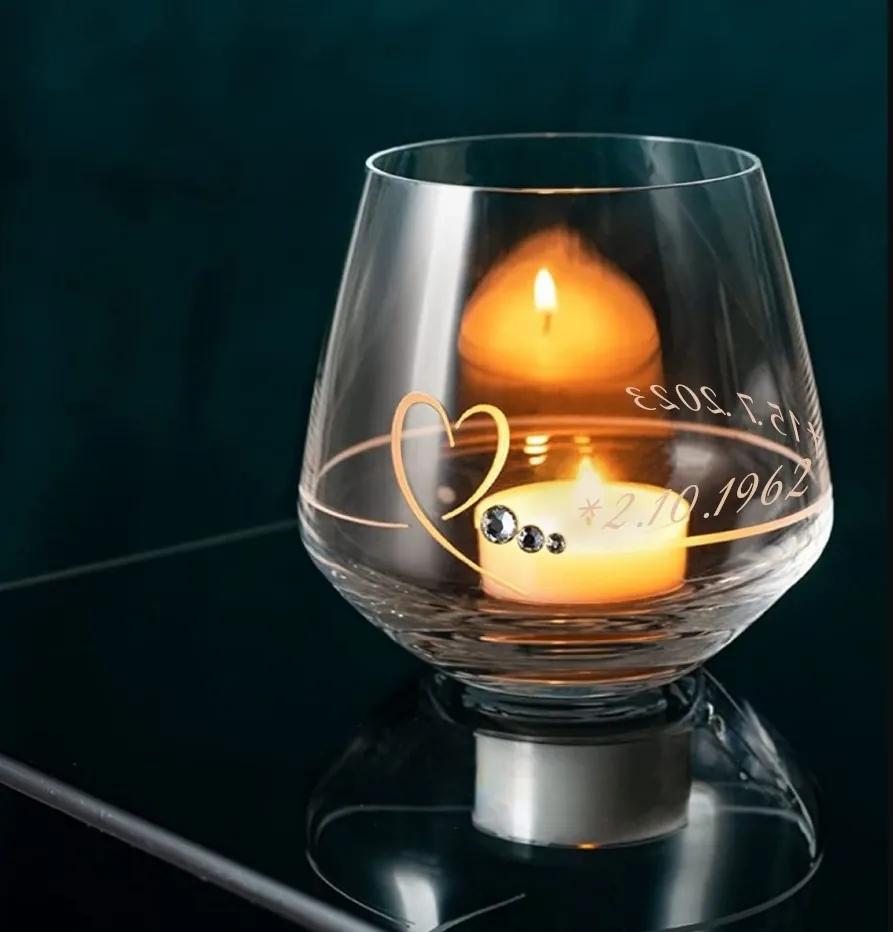 Dekorant Svícen na čajovou svíčku na dušičky DATUM