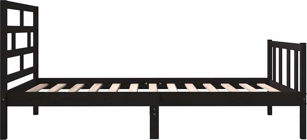 Rám postele černý masivní borovice 75 x 190 cm malé jednolůžko 3101312