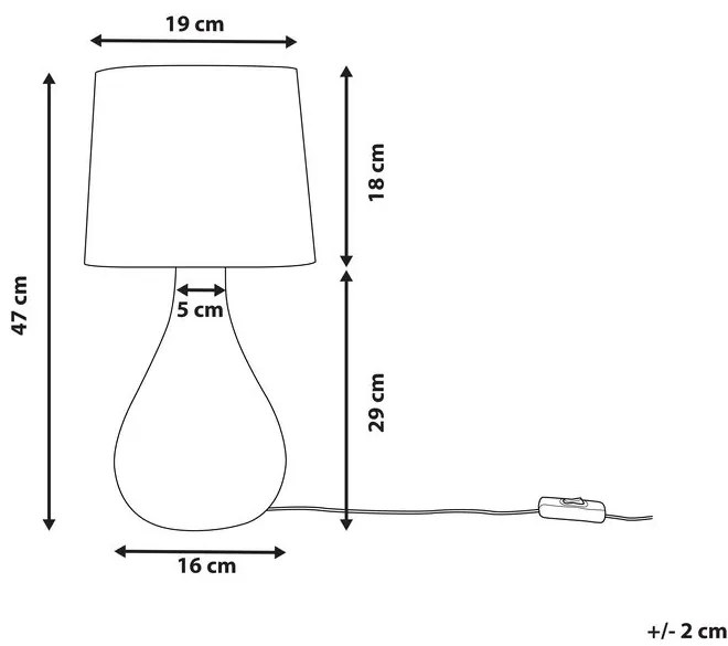 Stolní lampa černo měděná 47 cm ABRAMS Beliani