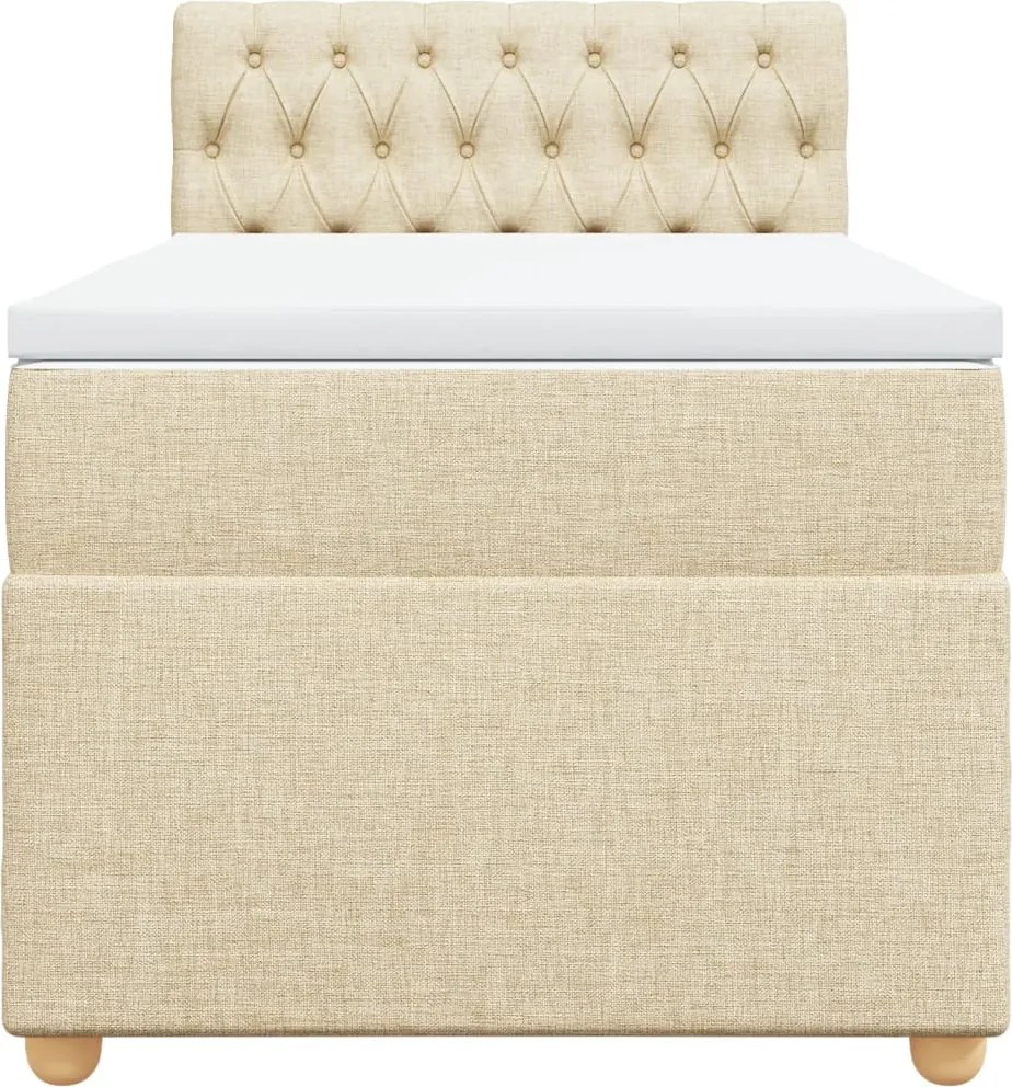 Box spring postel s matrací krémová 90x200 cm textil 3288875