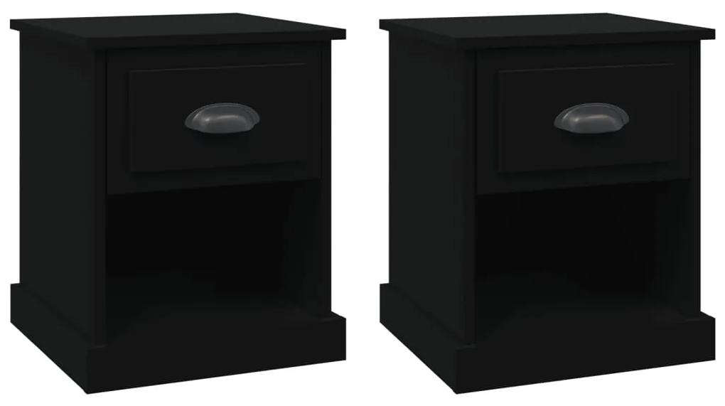 Noční stolky 2 ks černé 39 x 39 x 47,5 cm kompozitní dřevo