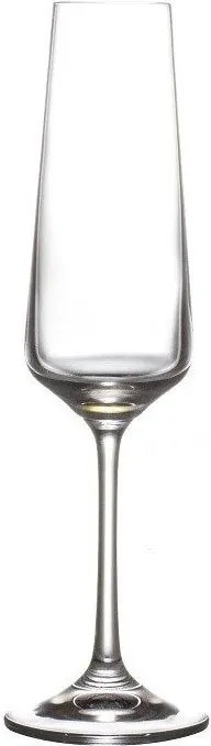 Šest  malých skleniček na šampaňské z průhledného skla, 160 ml, 6x24x6 cm