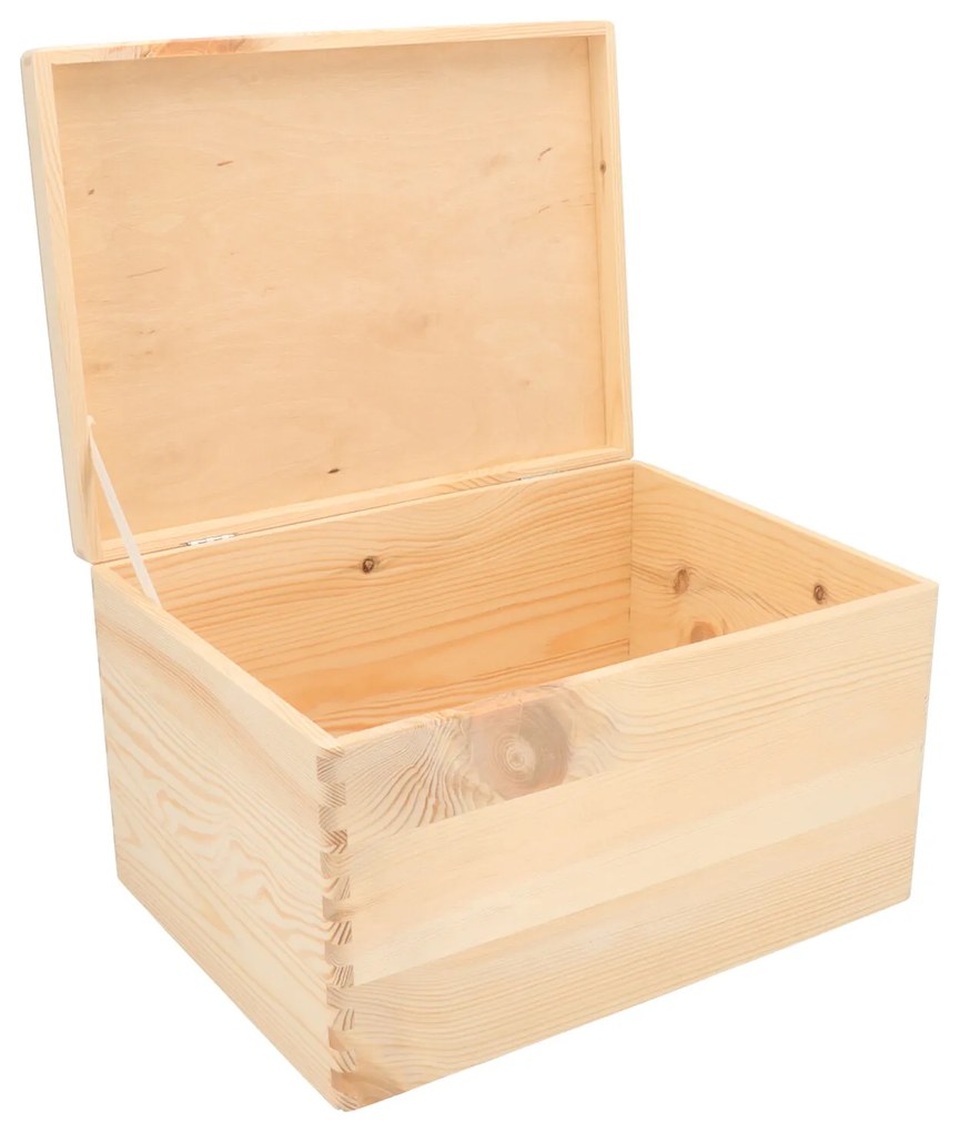 ČistéDřevo Dřevěný box s víkem 40 x 30 x 24 cm bez rukojeti