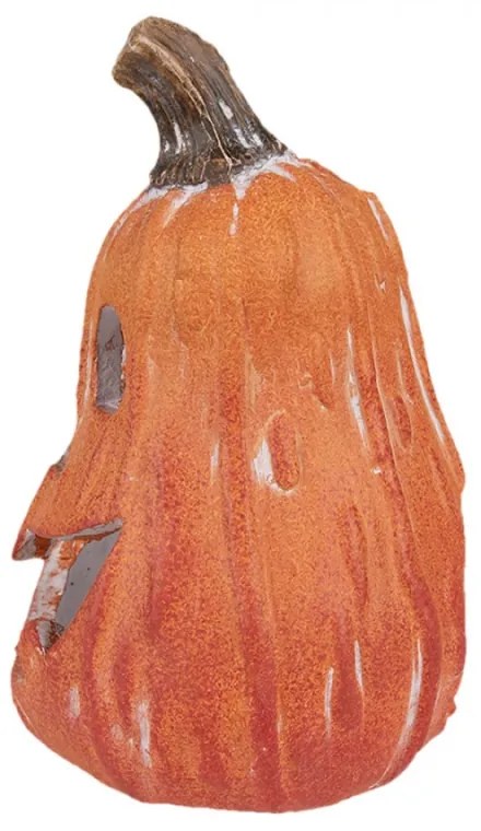 Oranžová keramická rozesmátá dýně na Halloween Jack II – 11x10x18 cm