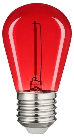 Retro barevná LED žárovka E27 1W 50lm červená, filament