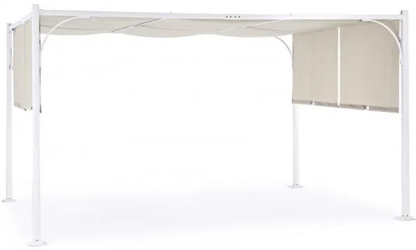 BIZZOTTO Hliníková pergola se stínící látkou GAZEBO 3x4m bílá 0795493
