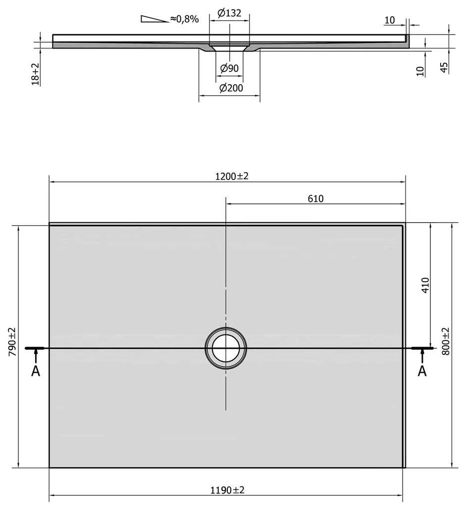 Polysan MIRAI sprchová vanička z litého mramoru, obdélník 120x80x1,8 cm, pravá, bílá, 73178