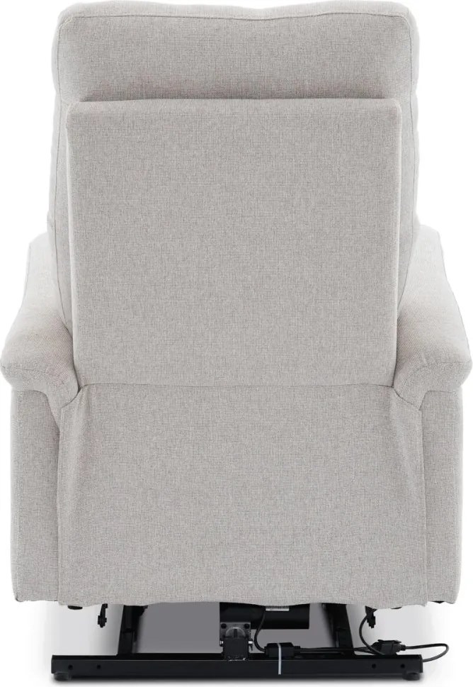 Křeslo polohovací masážní s výhřevem, 8bodová vibrační masáž, zvedací systém, USB, krémová látka (72 x 95) cm