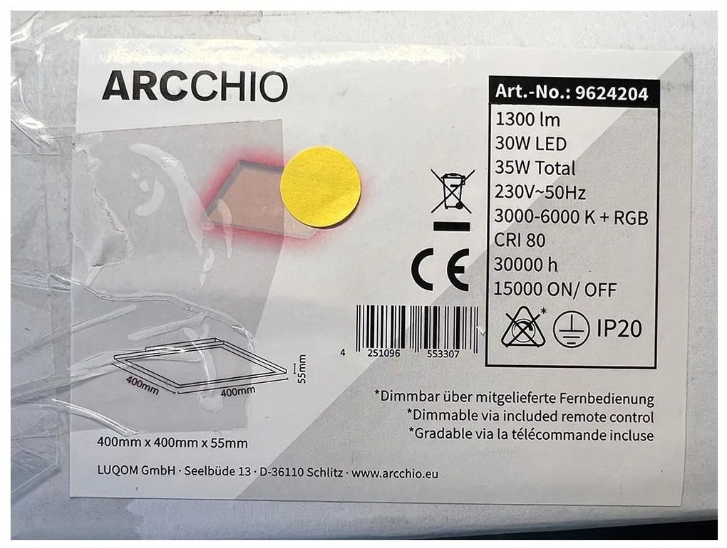 Arcchio Arcchio - LED RGBW Stmívatelné stropní svítidlo BRENDA LED/30W/230V + DO LW1252