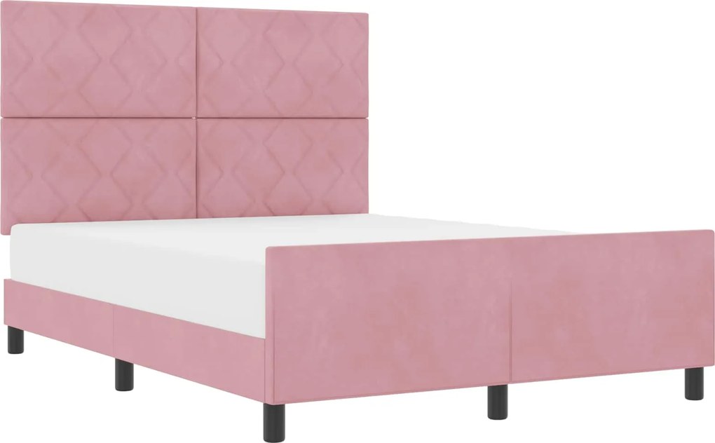 Postel s boxspringem s čelo Růžová 160 x 200 cm samet 3345022