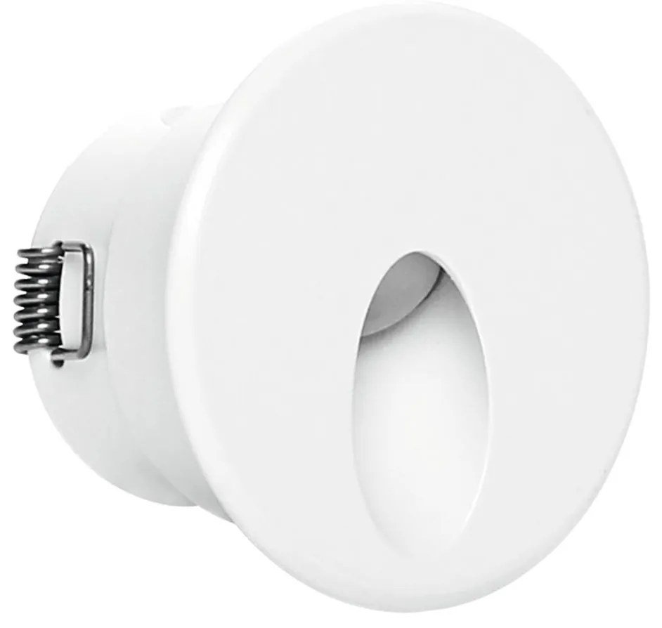 Linea Light 85543W70 Quara65_R, bílé zápustné LED svítidlo do stěny, 1x2W 3000K, průměr 6,2cm, IP65