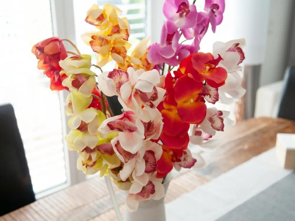 Umělá květina - Orchidej větvička, zelená, 90 cm