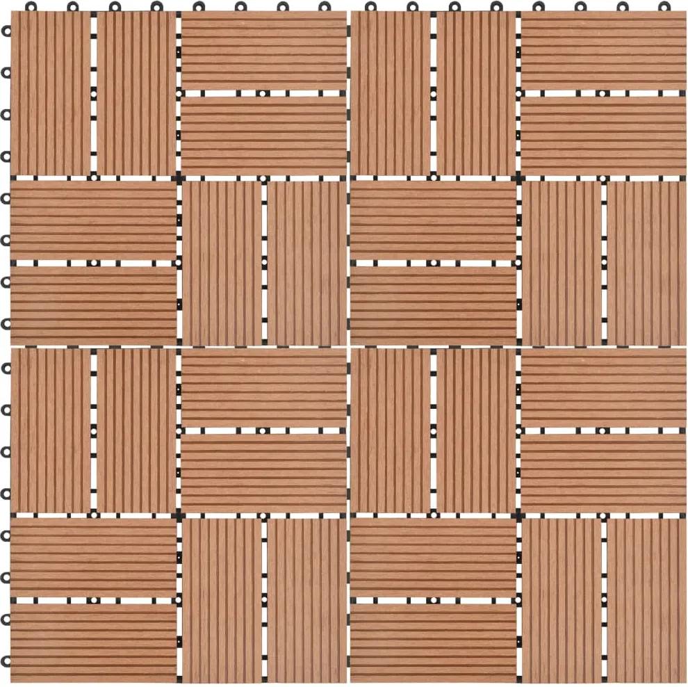 Terasové dlaždice z dřevoplastu - 11 ks - hnědé | 30x30cm 1 m²