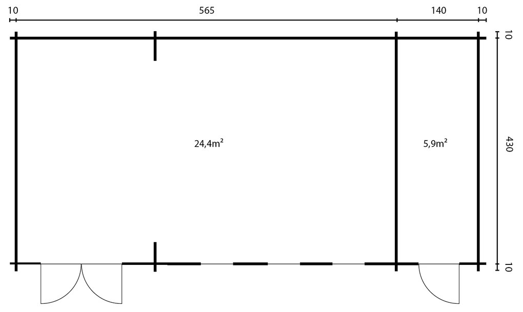 Domek Lena B 725x450cm, 70mm