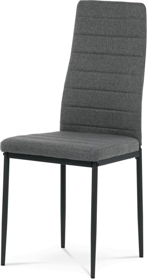 Jídelní set 1+4, stůl 130x70, deska slinutý kámen v imitaci bílého matného mramoru, čer…, židle šedá látka