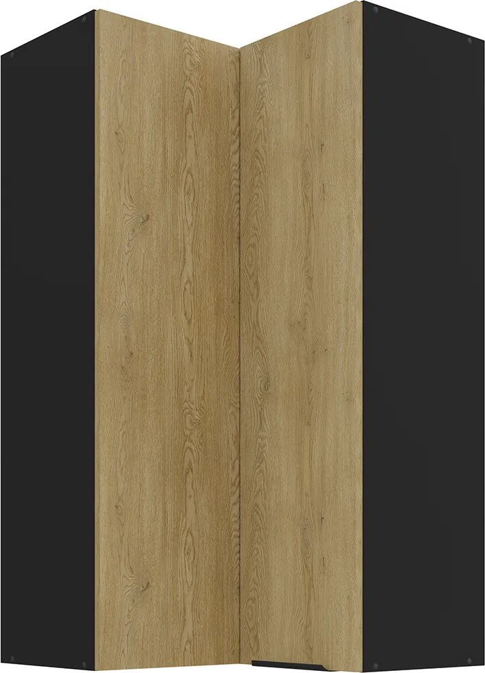 CREMONA cc | horní kuchyňská skříňka 60x60 GN-108 2F (90°) rohová s policemi | EXTRA VYSOKÁ | 60x60 cm | černá/cremona