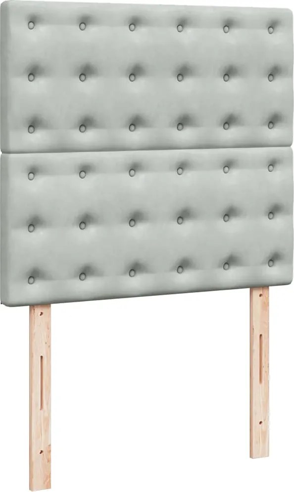 Box spring postel s matrací světle šedá 90x190 cm samet 3292226