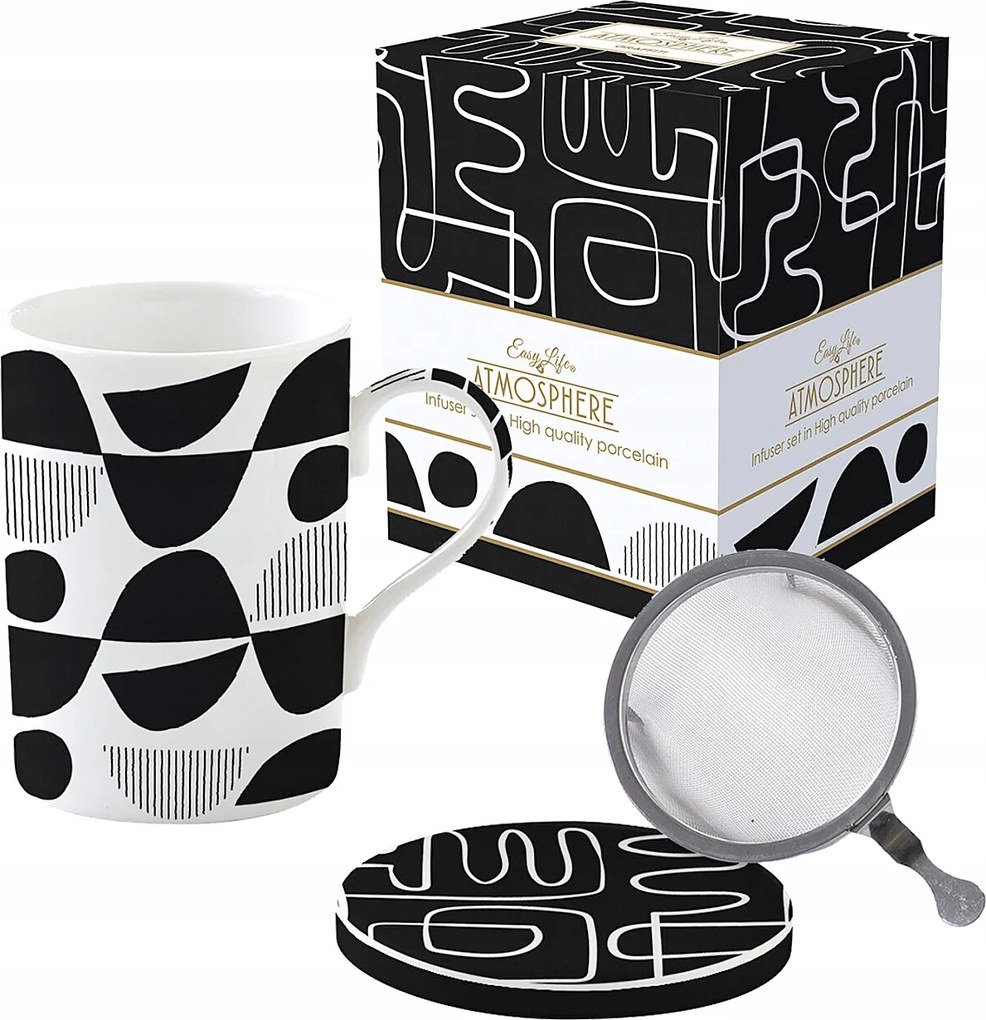 Hrnek s víčkem a zavařovačem Premium Porcelán New Bone China 350 ml Utl