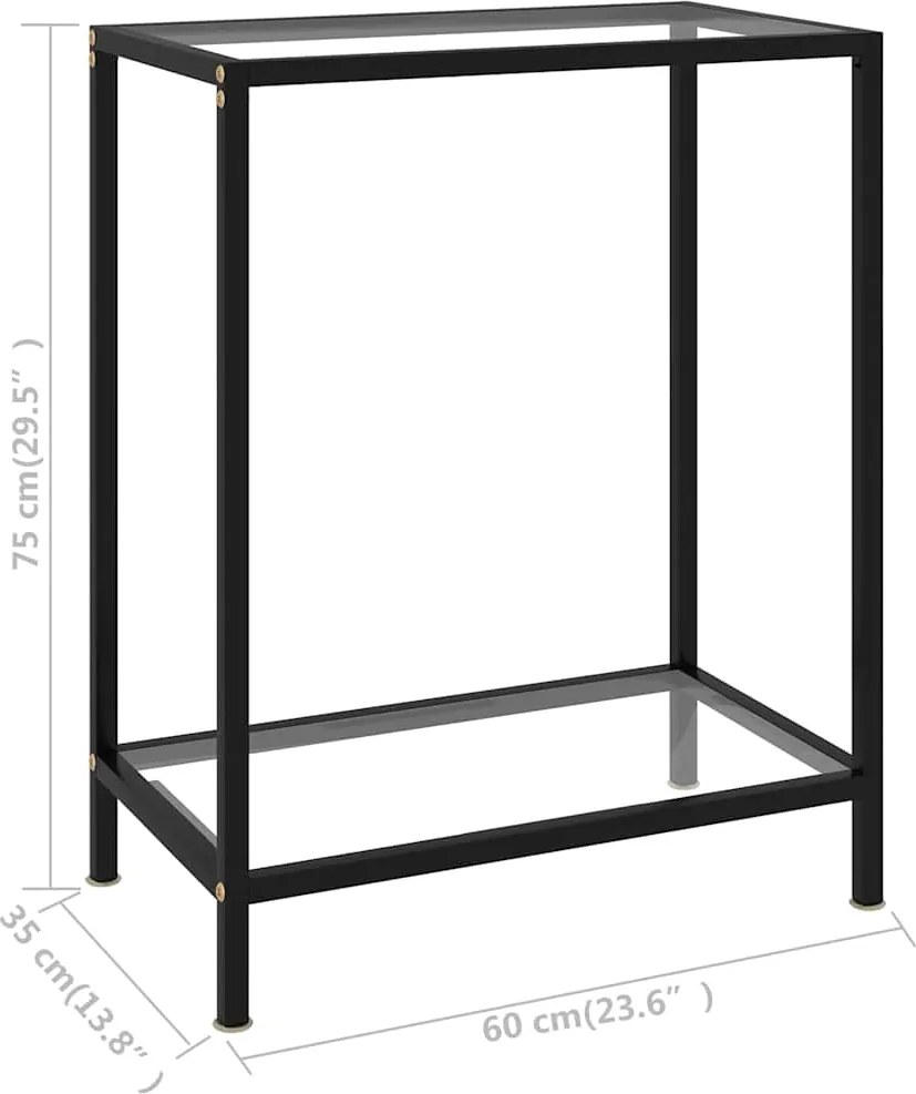 Konzolový stolek transparentní 60 x 35 x 75 cm tvrzené sklo 322827
