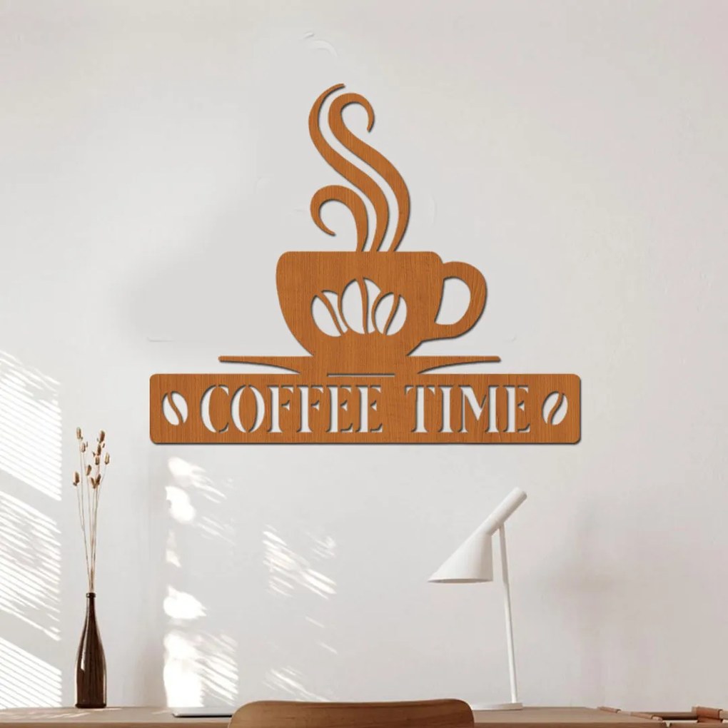dřevo života Dřevěná dekorace COFFEE Zvolte rozměr (cm): 40x34, Zvolte barvu dekoru: Černá