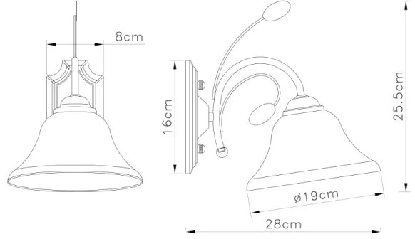 Globo 69007-1W - Nástěnné svítidlo POSADAS 1xE27/60W/230V