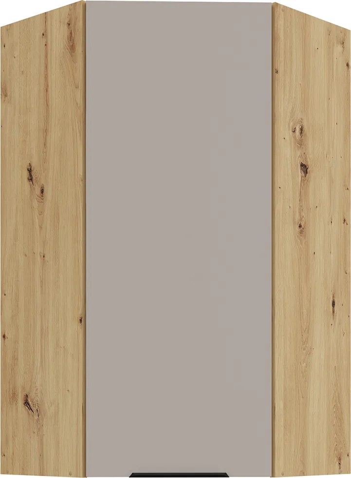 ARIA li | horní kuchyňská skříňka 60x60 GN-108 1F (45°) rohová s policemi | 60x60 cm | EXTRA VYSOKÁ | artisan/béžová