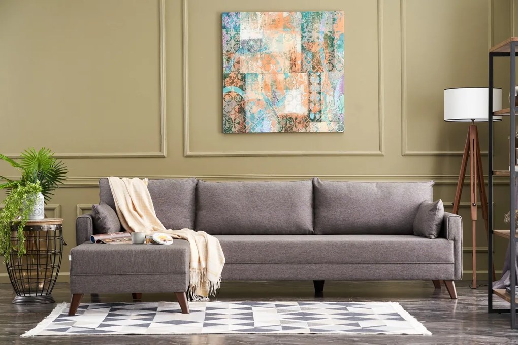 Hanah Home Designová pohovka BELLA hnědá levá 275 cm 825BLC2585