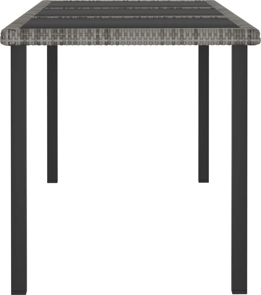 vidaXL Zahradní jídelní stůl 180 x 70 x 73 cm polyratan [315119] Barva: Šedá