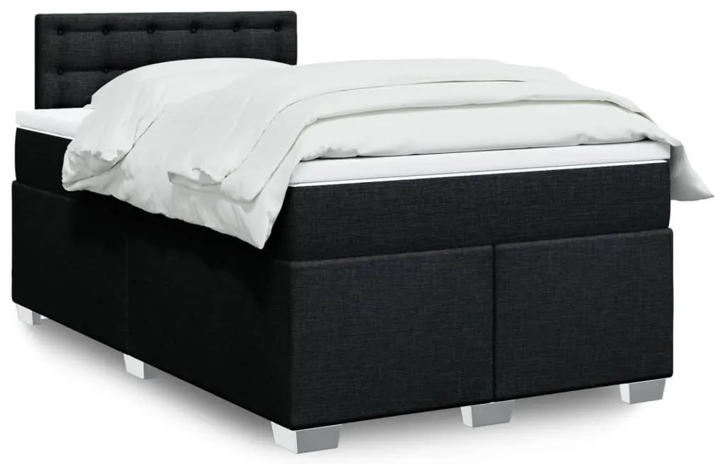 Box spring postel s matrací černá 120x190 cm textil 3285843