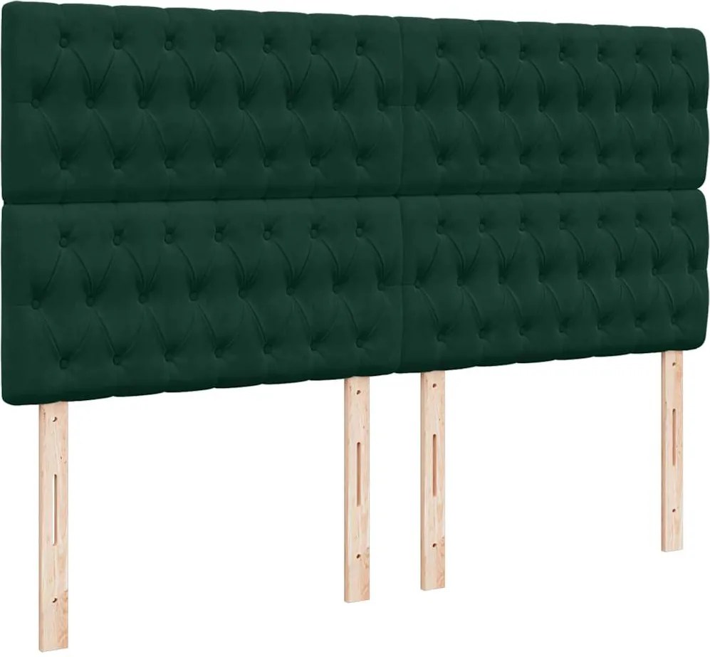 Box spring postel s matrací tmavě zelená 200x200 cm samet 3293311