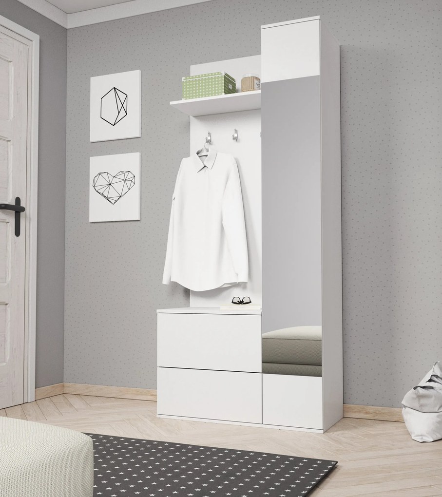 Předsíňová stěna Green 90 cm bílá