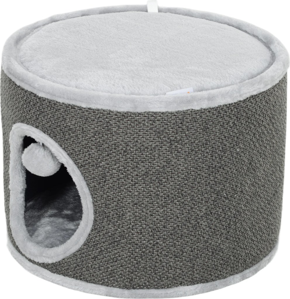PawHut škrabadlo, 30 cm vysoké škrabadlo pro kočky s jeskyní, škrabadlo, věž pro kočky ze sisalu, pro kočky do 5 kg, tmavě šedá barva