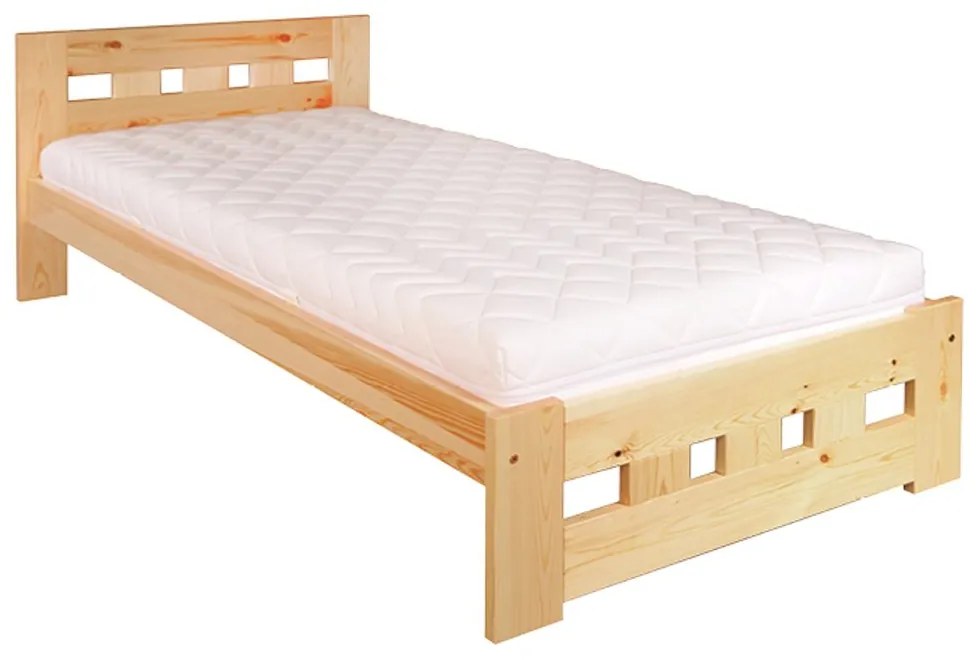 Drewmax Borovicová postel LK145 80 x 200 cm - bezbarvý