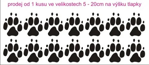 WALLVINIL Samolepky na zeď - Tlapky Barva: Hnědá tmavá, Velikost: 20cm