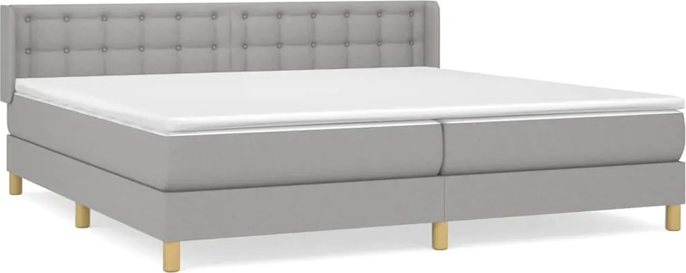 Box spring postel s matrací světle šedá 180 x 200 cm textil 3130609