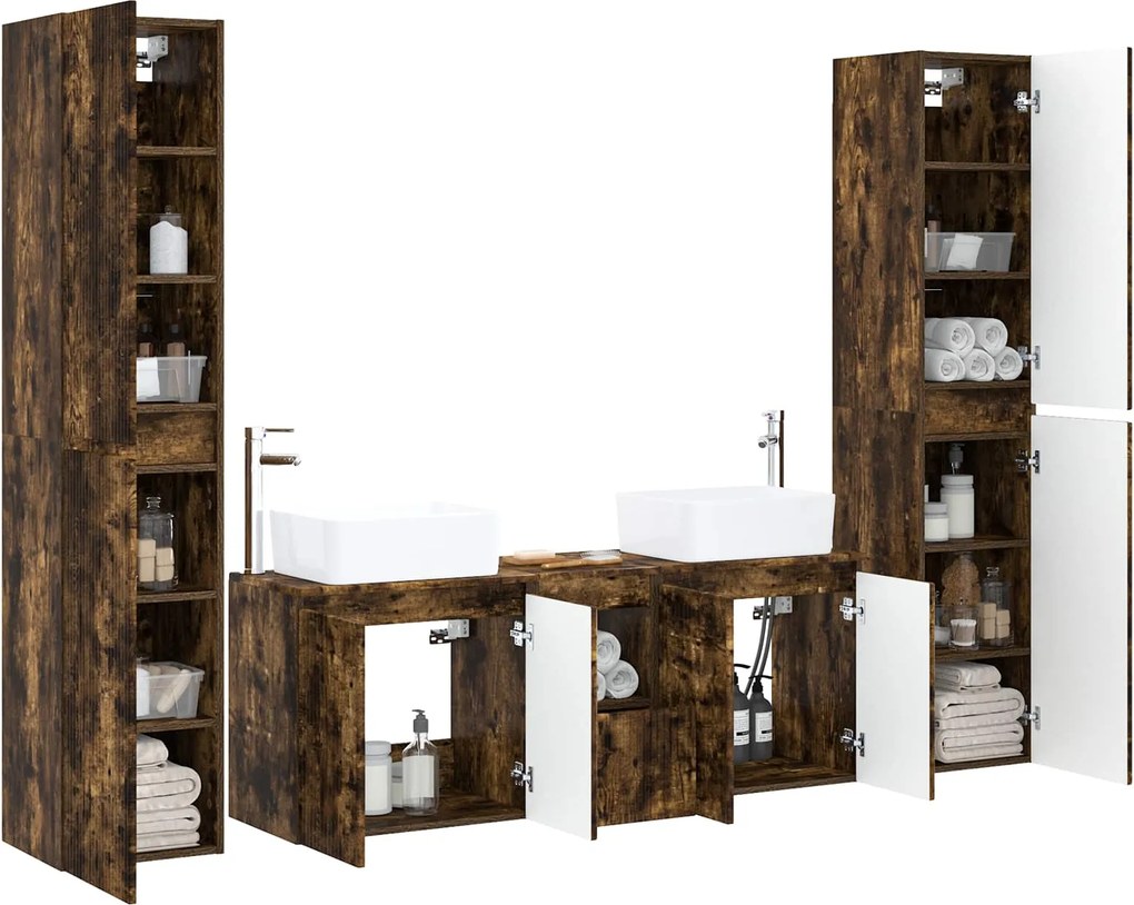 Sada koupelnového nábytku 5 ks Kouřový dub 33 x 34,5 x 160 cm 3406038