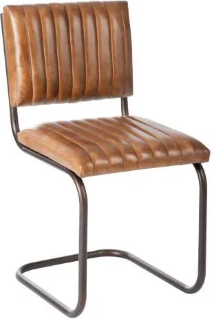 Židle kožená MODERN s kovovou konstrukcí 65016