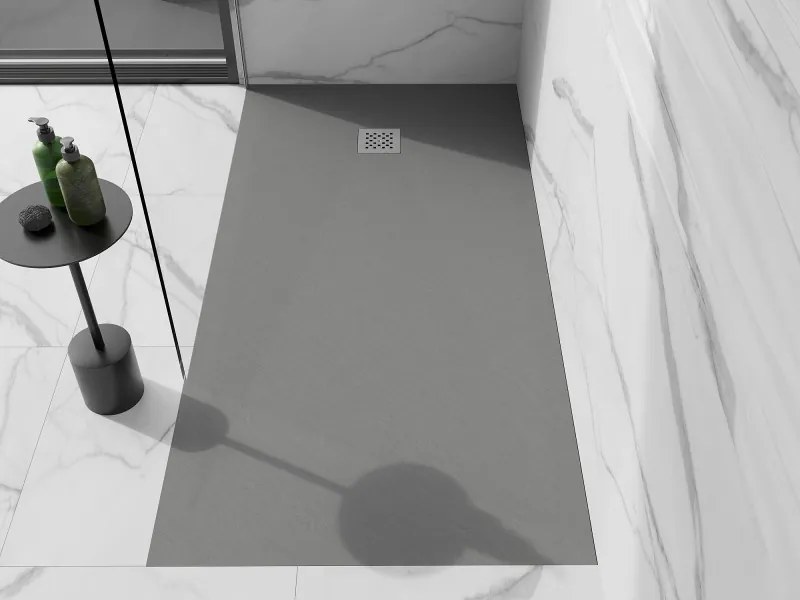 Mexen Stone+, obdélníková vanička z minerálního kompozitu 200 x 100 cm, šedá-betonová, 44611020